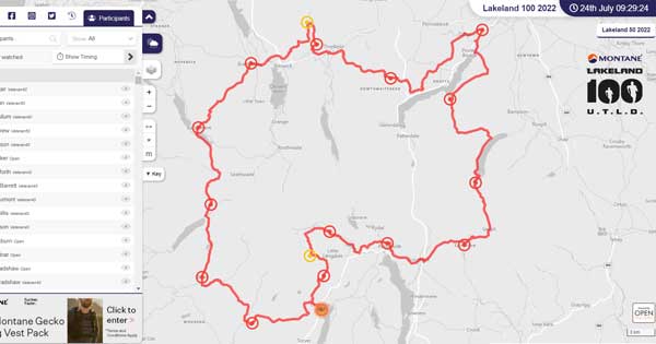 Lakeland 100 2022 | Open Tracking